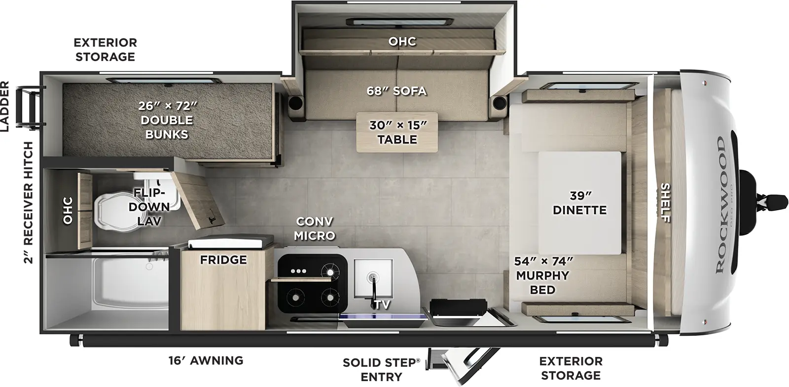 Geo-Pro G20BHT | Rockwood Floorplan - Forest River RV