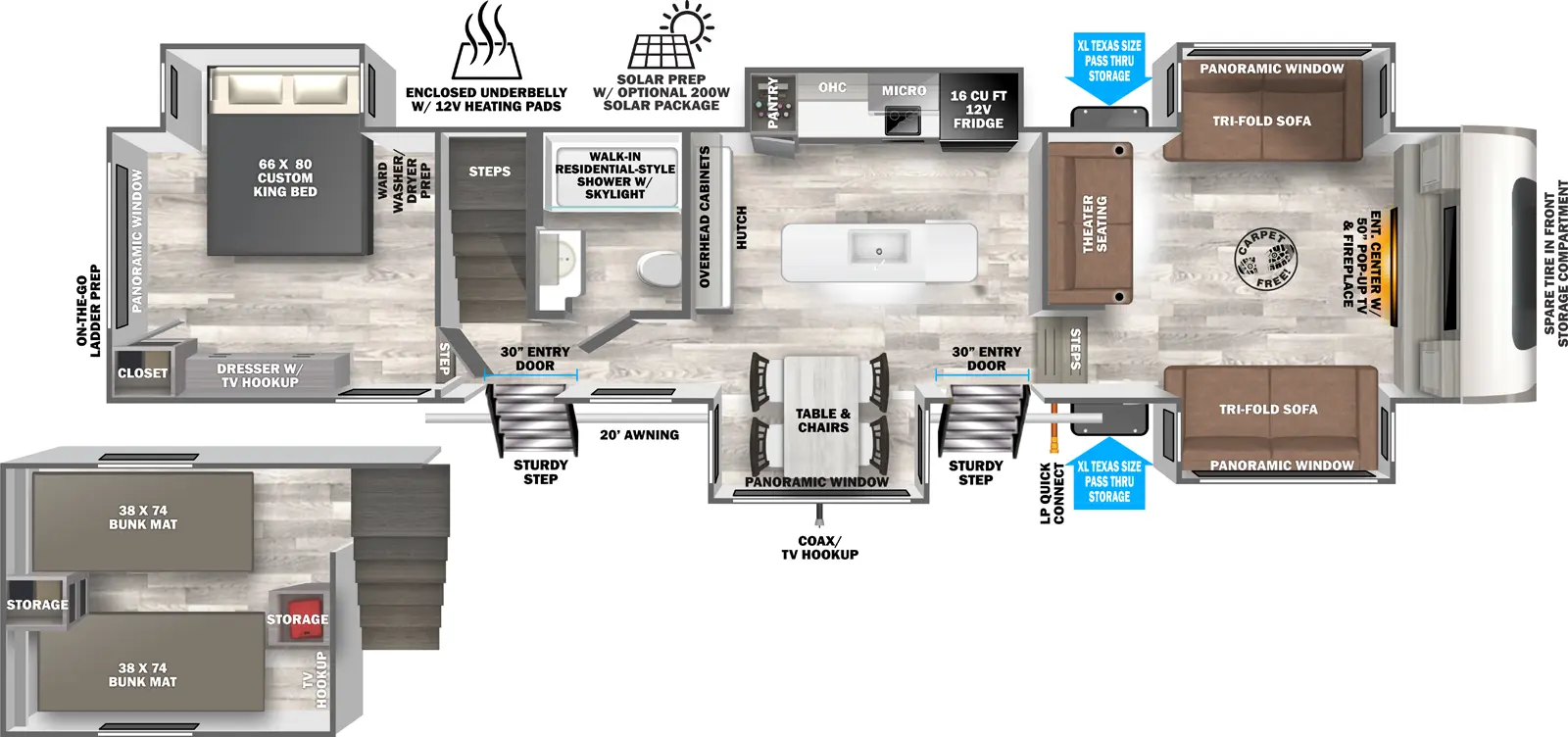 Heritage Glen Fifth Wheels Floorplans - Forest River RV