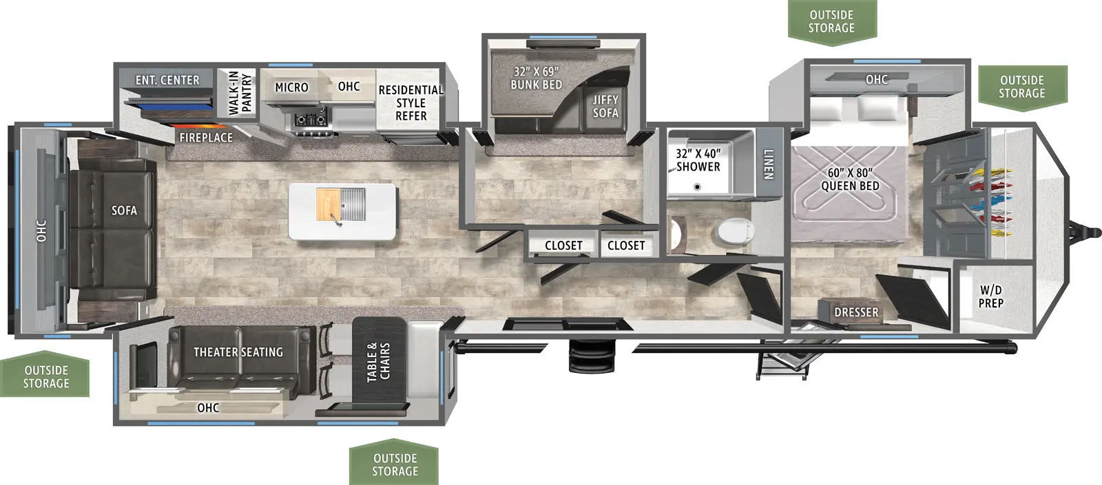 Puma 38RLB | Puma Floorplan - Forest River RV